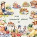 Watercolor Summer Picnic Clipart, 34 Png Picnic Basket Garden Picnic ...