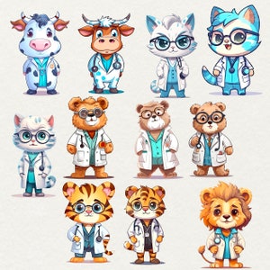 Doctor Animals Clipart, 21 PNG Doctor Baby Animal Clipart, Medicine ...