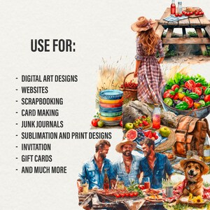 Watercolor Picnic Clipart, 57 Png Summer Picnic Basket, Spring Picnic ...