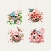 Birdhouse Spring Clipart, 36 PNG Watercolor Birdhouses, Birdie Graphics ...