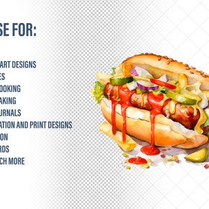 Watercolor Burger Clipart Bundle 10 PNG, Delicious Burger Clipart Fast ...