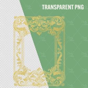Gold Book Frames Clipart, 32 Png Old Ornate Frames, Antique Frame, Gold ...