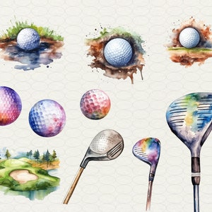 Watercolor Golf Clipart: Summer Golf Player Illustrations (47 PNG) - Etsy