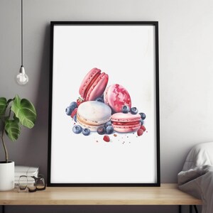 Watercolor Macarons Set 20png, Pink Macaroons, Digital Art Download ...