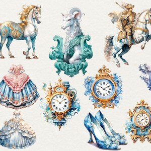Watercolor Rococo Clipart, Rococo Bundle Clipart, 60 PNG Rococo Period ...