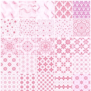 Pink Gold Seamless Pattern, 60 Png Seamless Overlays, Pink Gold Digital ...