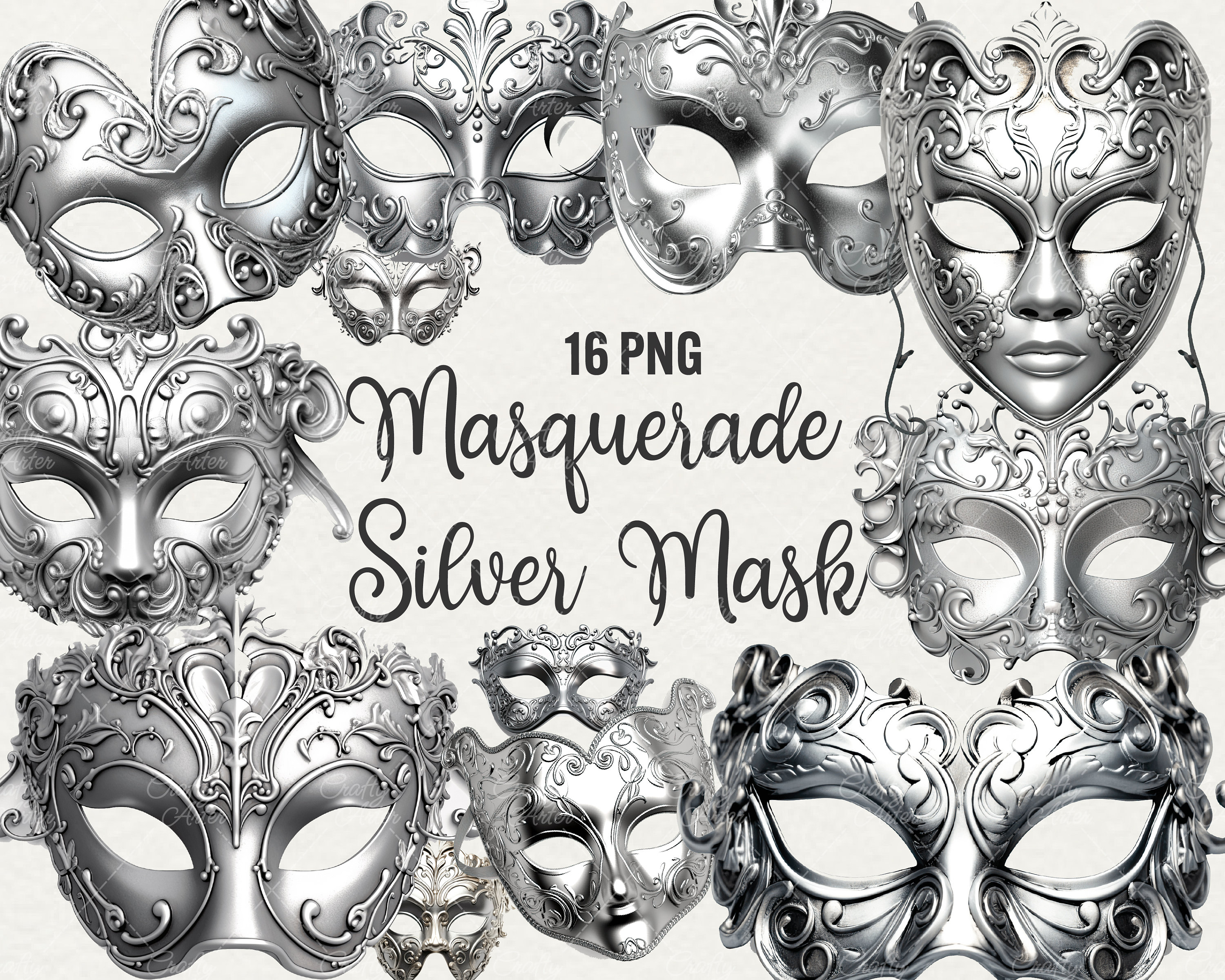 Silver Masquerade Mask Png