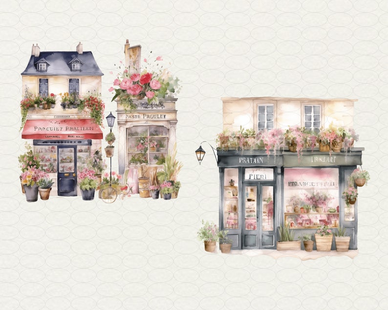 Flower Shop Clipart. Spring Clipart 15 Png Watercolor Flower - Etsy