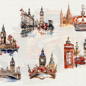 London Clipart Scrapbooking Png Watercolour London Illustration Sketch ...