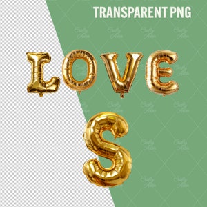 Gold Foil Balloons Alphabet Clipart, 55 Png Foil Balloon Letters ...