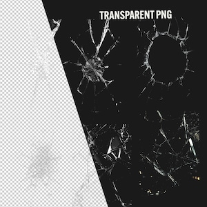 Broken Glass PNG Overlays: Shattered Glass Textures (commercial Use) - Etsy