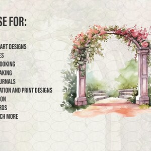 Watercolor Wedding Flower Arch Clipart, Wedding Ceremony Flowers ...