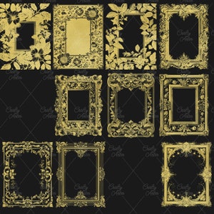 Gold Book Frames Clipart, 32 Png Old Ornate Frames, Antique Frame, Gold ...