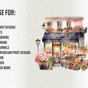Flower Shop Clipart. Spring Clipart, 15 Png Watercolor Flower Shop ...