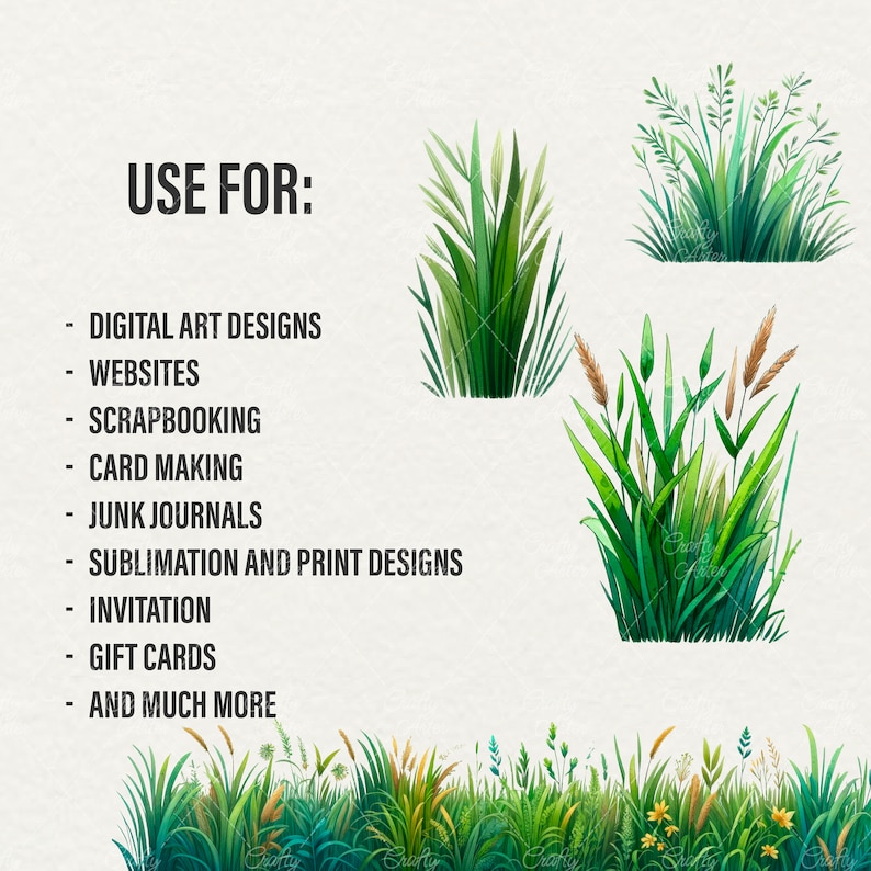 Grass Clipart Bundle: 94 Spring Green Pngs (commercial Use) - Etsy