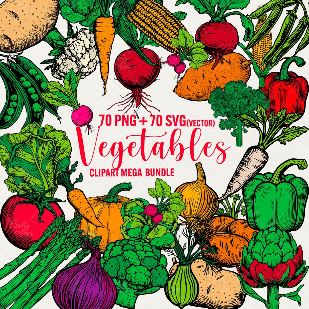 Vegetables Svg Bundle, Veggie Png/ Svg Clipart, Farmers Market, Healthy ...