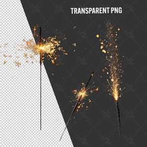 Sparkler Overlays Clipart, 25 Png New Years Eve Spark Light, Wedding ...