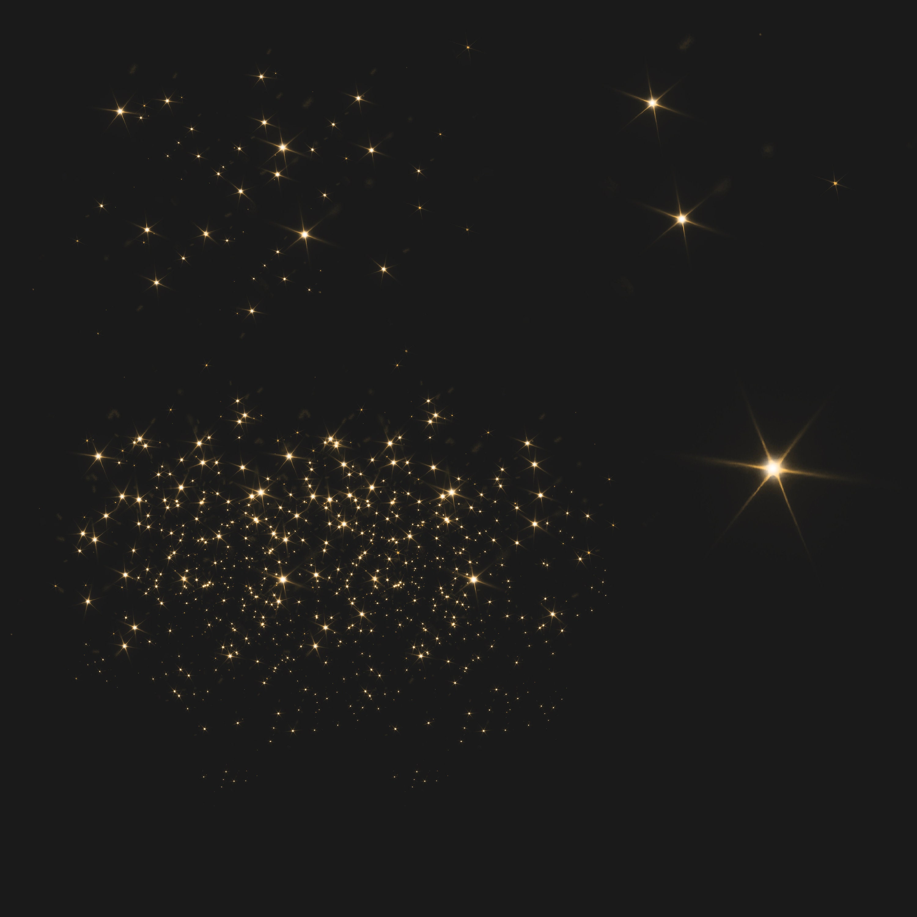 Sparkling Stars Clipart: Gold Dust Overlays, Scrapbook Elements (13 PNG ...