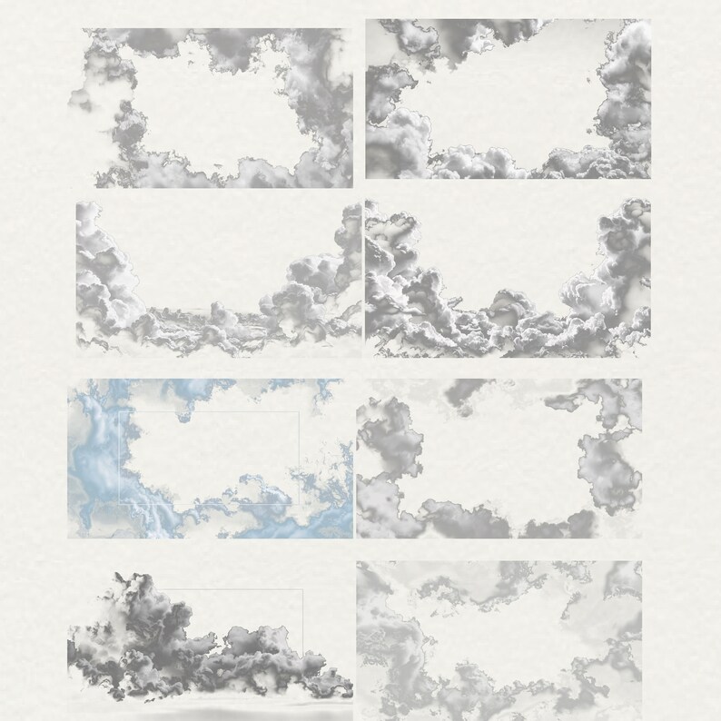 52 Cloud Photo Overlays: Realistic PNG Clipart (digital Download) - Etsy