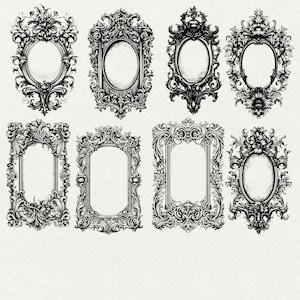 Vintage Ornate Frames Clipart: Gothic Baroque SVG PNG Bundle - Etsy