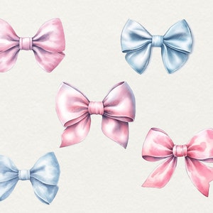 Watercolor Bows Clipart, 30 Png Pastel Bow Clipart Celebrate Clipart ...