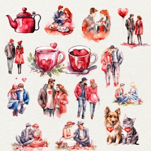 Valentine's Day Clipart Bundle, 46 Png Valentines Day Love Graphics ...