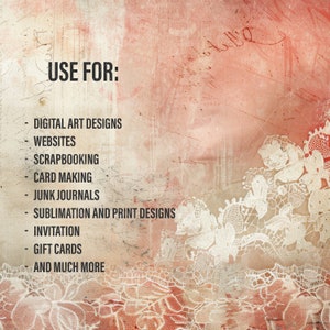 Red Junk Journal Digital Paper, 24 Printable Pages, Red Background for ...