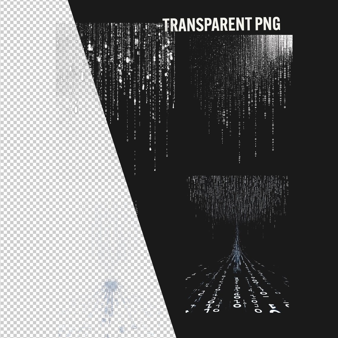 Binary Code Rain Overlays: 19 PNG Clipart, Transparent Background ...