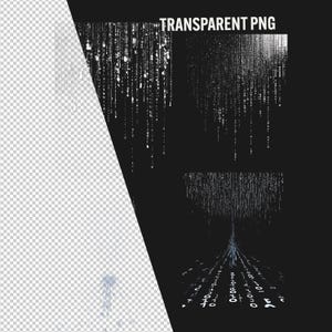 Binary Code Rain Overlays: 19 PNG Clipart, Transparent Background ...