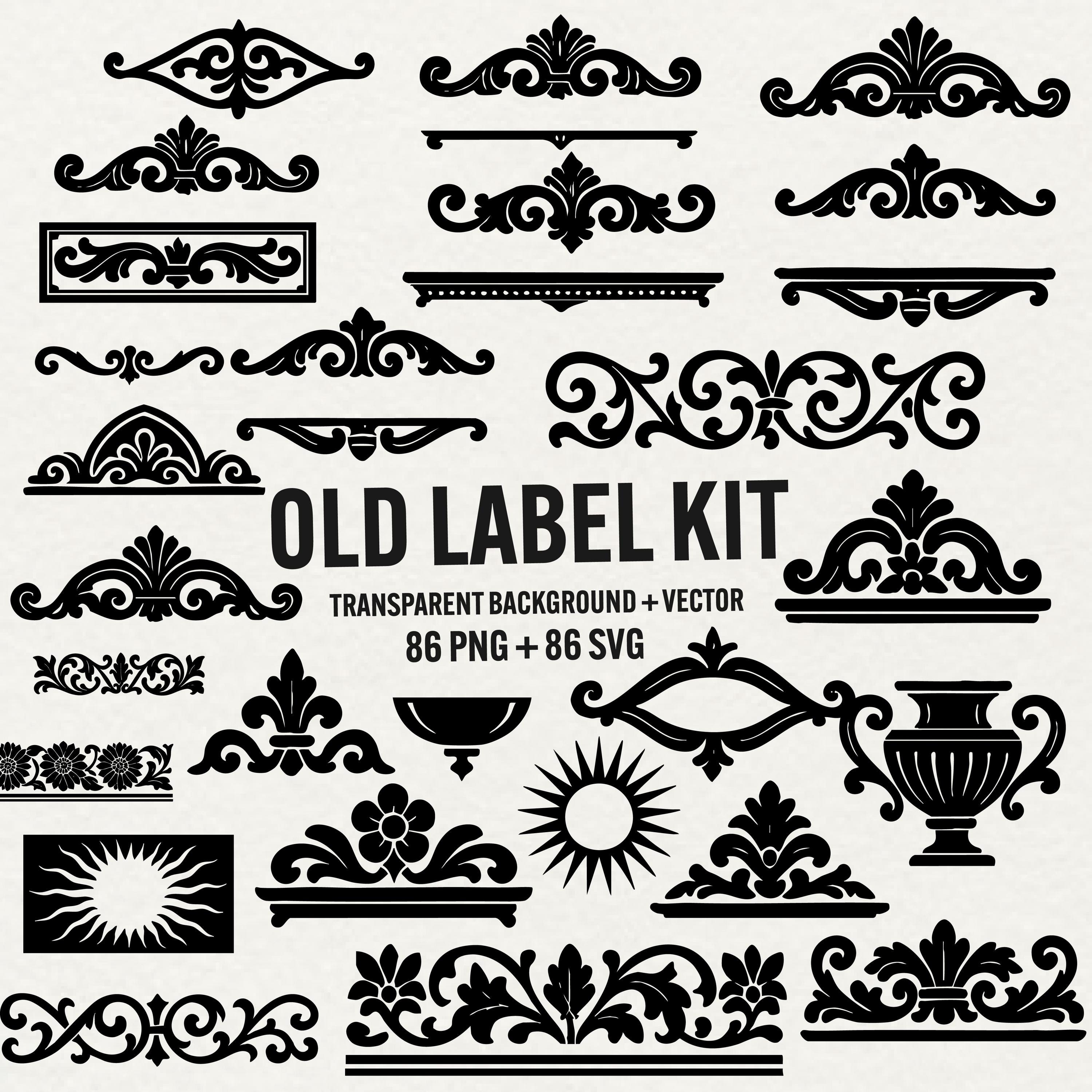 Vintage Ornament Clipart: Baroque Frames, Borders, Flourishes (PNG, SVG ...