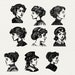 Victorian Woman Portrait Clipart: Elegant Lady Graphics (PNG, SVG) - Etsy