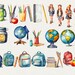 Watercolor School Clipart, Back to School Mega Bundle, School Clipart ...