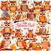 Autumn Owl Clipart, Cartoon Clipart Owl Fall Animals 25 PNG Owl Autumn ...