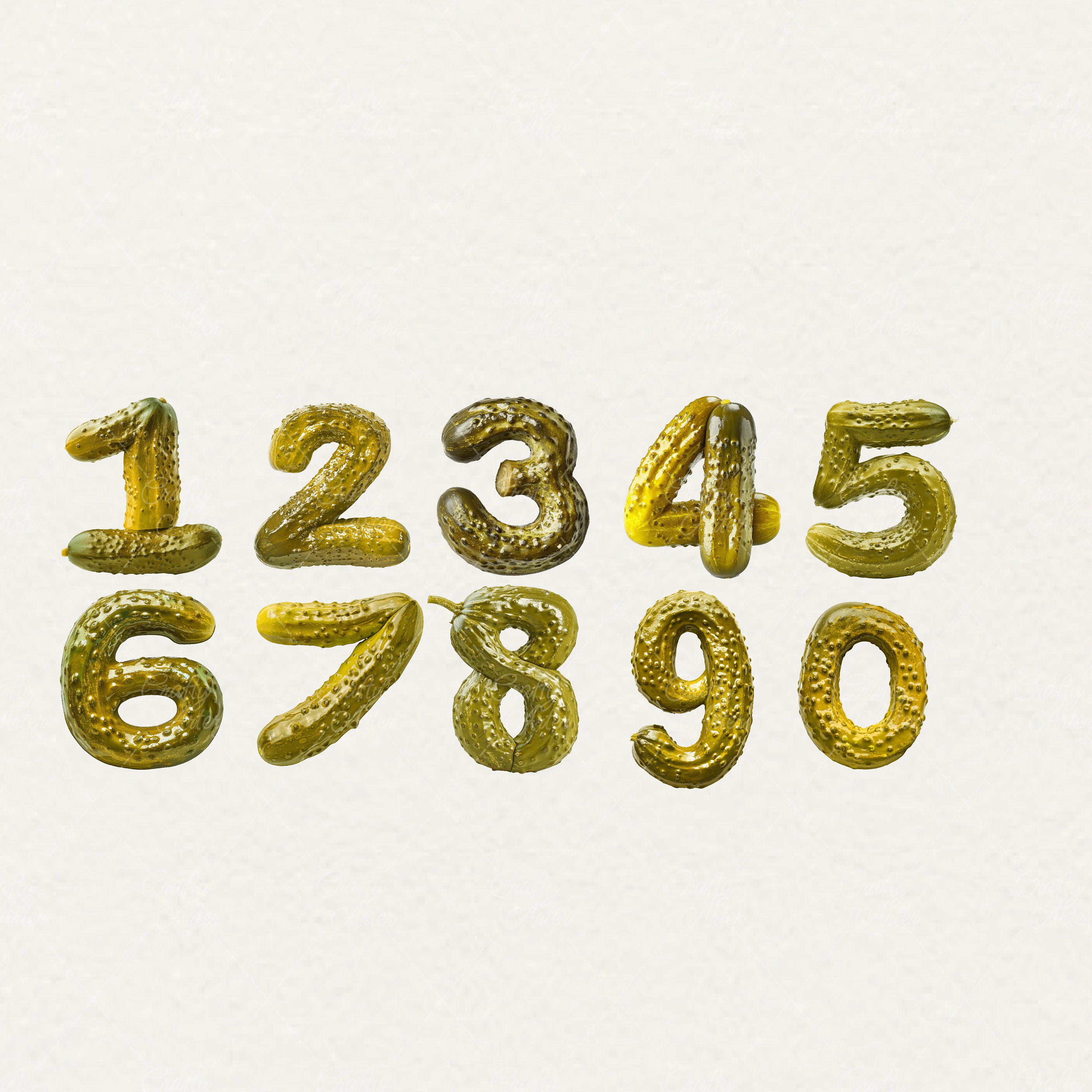 Pickle Alphabet Clipart: 36 PNG Pickle Font, Letters, Numbers (digital ...