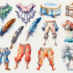 Watercolor Rococo Clipart, Rococo Bundle Clipart, 60 PNG Rococo Period ...
