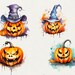 Watercolor Vampire Pumpkin Clipart Watercolor Halloween - Etsy