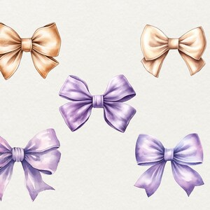 Watercolor Bows Clipart, 30 Png Pastel Bow Clipart Celebrate Clipart ...