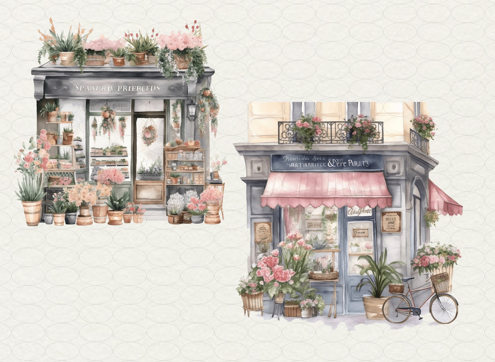 Flower Shop Clipart. Spring Clipart, 15 Png Watercolor Flower Shop ...