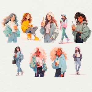 School Girls Clipart, 47 Png Fashion Teenager Girls, Cute Student Girl ...