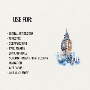 Christmas London Clipart, 39 Png Watercolor Snowy London Winter ...