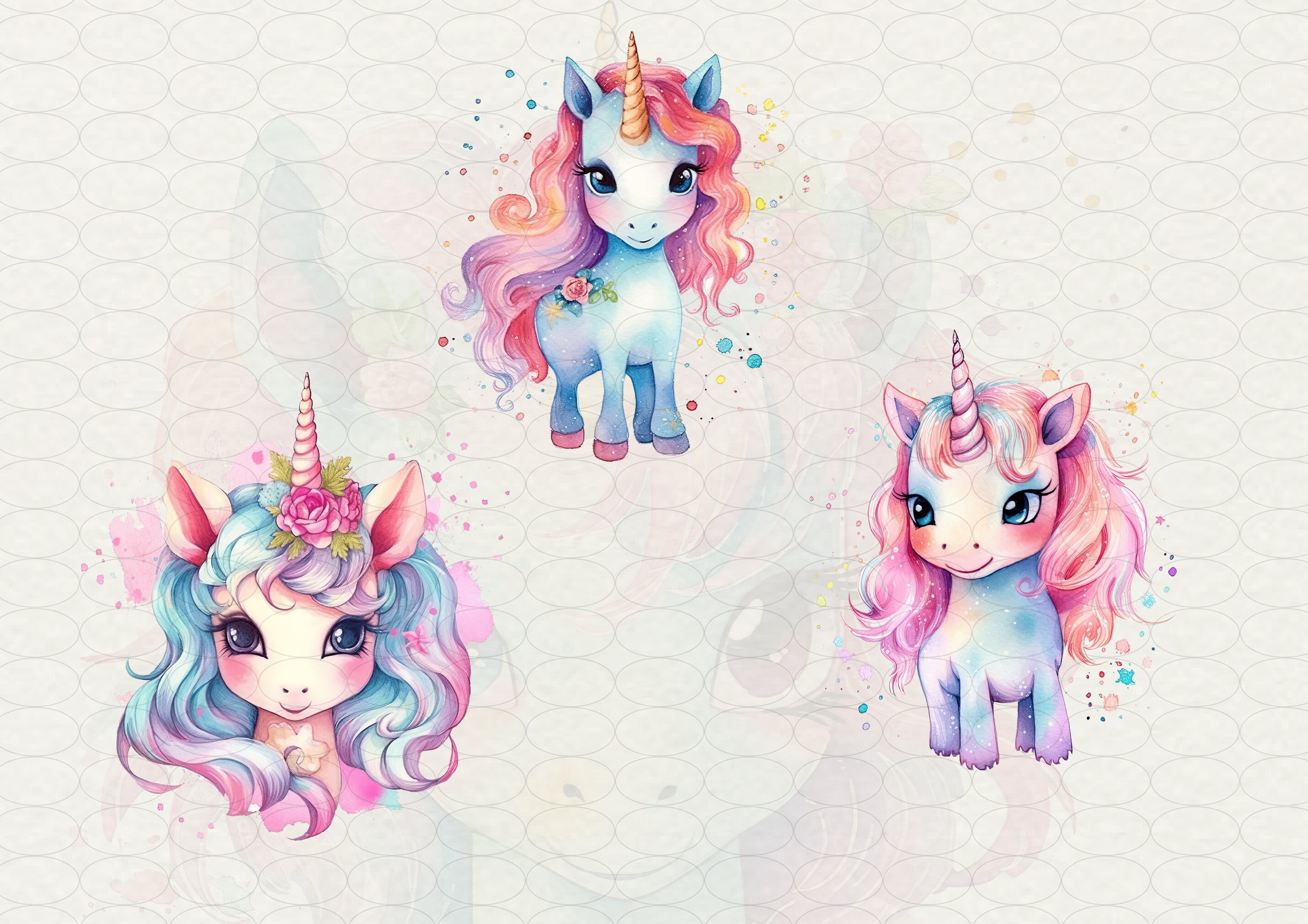 Cute Unicorn Watercolor Clipart Png Kawaii Unicorn Сlip Art - Etsy ...