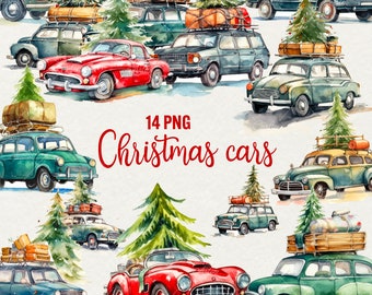 Watercolor Car Clipart Bundle Colorful Vehicles PNG Digital - Etsy