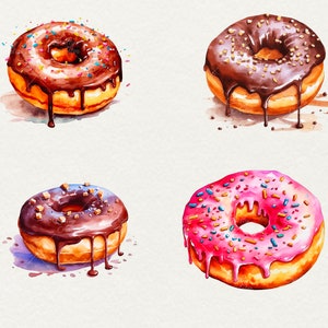 Watercolor Donut Clipart 27 PNG, Delicious Bakery Dessert Clipart ...