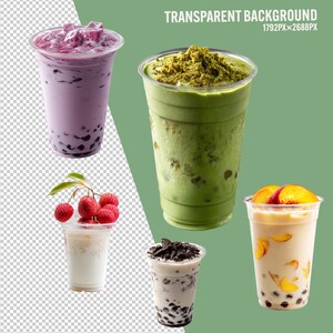 Boba Tea Clipart Bundle: 40 PNG Bubble Tea Drinks (commercial Use) - Etsy