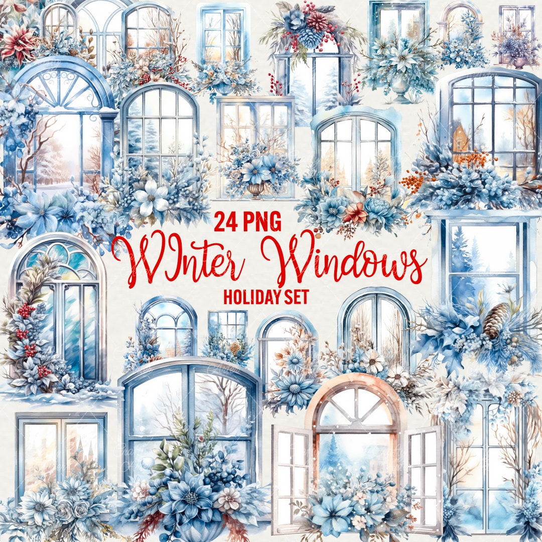 Winter Window Clipart, Winter Clipart Holiday Time, Snow Window ...