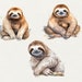 Watercolor Sloth Clipart Bundle, Cute Animal Clipart, 16 Png Instant ...