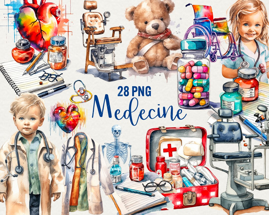 Watercolor Medical Clipart 28 Png - Hospital, Doctors, Medical ...