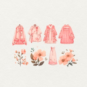 Cherry Blossom Clipart Bundle, 40 PNG Spring Sakura, Floral Pink ...