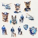 Watercolor Police Clipart Bundle: 68 PNG Illustrations (commercial Use ...