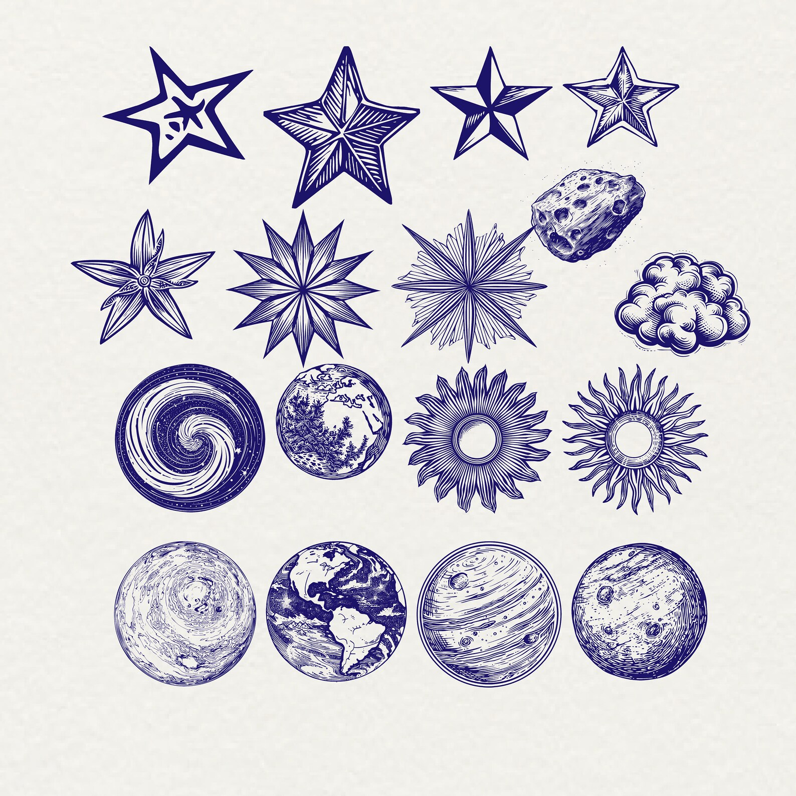 Celestial Clipart, Moon and Stars Svg, Outer Space Png, Planets Svg ...
